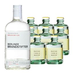 Berliner Brandstifter Gin & 8 x Match Indian Tonic Set (43,3 % vol 2,3 Liter)