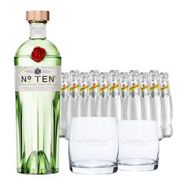 Tanqueray No. 10 Gin & 11 x Schweppes Dry Tonic & Gl&auml;ser (47,3 % Vol. 2,9 Liter)