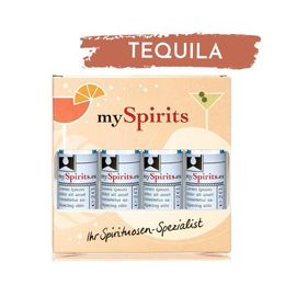 mySpirits Tequila 4er Miniaturen-Set (38 - 40 % vol 0,08 Liter)