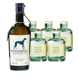 windspiel manufaktur Windspiel Gin & 5 x Match Indian Tonic Set (47 % vol 1,5 Liter)