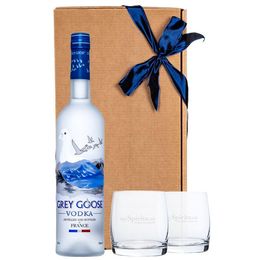 Grey Goose Vodka Geschenkset mit 2 Gl&auml;sern (40 % Vol. 0,7 Liter)