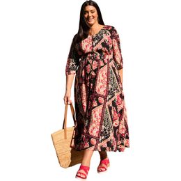 Damen A-Linien-Kleid, Schwarz, Gr. 48, sheego by Joe Browns, Maxikleider, 100% Baumwolle