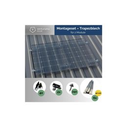 Montageset f&uuml;r 2 PV Module / Trapezblech