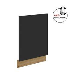 K&uuml;chen-Preisbombe Frontblende f&uuml;r integrierten Geschirrsp&uuml;ler 45 cm ARIA Schwarz + Eiche Artisan