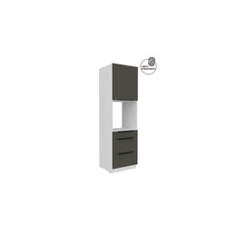 K&uuml;chen-Preisbombe K&uuml;chen Hochschrank 60 cm K&uuml;che ARIA Graphite matt Anti Fingerprint K&uuml;chenzeile