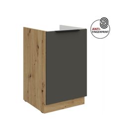 K&uuml;chen-Preisbombe K&uuml;chen Sp&uuml;lenschrank 50 K&uuml;che ARIA Graphite matt Anti Fingerprint K&uuml;chenzeile