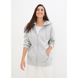 bonprix Kapuzen-Sweatjacke, grau, Gr.36/38 (S), Bequeme Sweatjacke mit Rei&szlig;verschluss, 90% Baumwolle