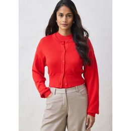 bonprix Kurz -Strickjacke mit Seidenanteil, rot, mit Baumwolle