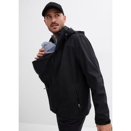bonprix 2-in-1 Tragejacke f&uuml;r Herren mit Trageeinsatz, schwarz, Gr.56, 2-in-1 Softshelljacke f&uuml;r M&auml;nner mit Trageeinsatz