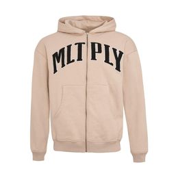Multiply Apparel Zip-Up Hoodie 'Embroidery' female Beige size S