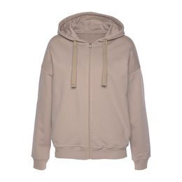 Lascana Sweatjacke Damen Gr&ouml;&szlig;e L hellbraun