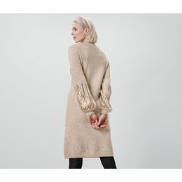 Tchibo - Strickkleid mit Pailletten - Damen - Gr. L - beige