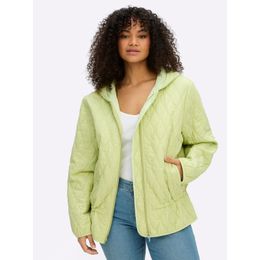 sheego Damen Steppjacke mit Kapuze und Kordelzug, pistazie, Gr&ouml;&szlig;e 40