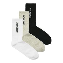 Jack & Jones Jack & Jones Socken 'JACLIAM' Herren Gr&ouml;&szlig;e 41/46 beigemeliert / schwarz / wei&szlig;