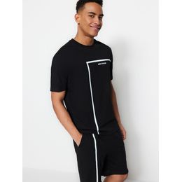 Trendyol Pyjama Herren Gr&ouml;&szlig;e L schwarz / wei&szlig;