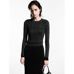 Mango Pullover 'TUNG' Damen Gr&ouml;&szlig;e XS schwarz / silber