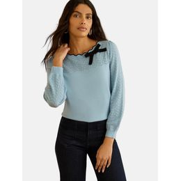 Love & Roses Pullover Damen Gr&ouml;&szlig;e L hellblau / schwarz