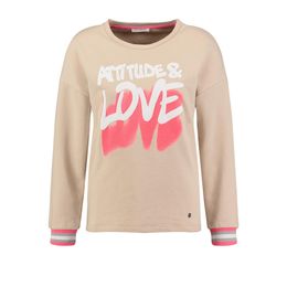 Key Largo Sweatshirt 'Attitude' Damen Gr&ouml;&szlig;e M beige / pink / wei&szlig;