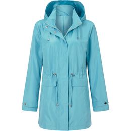Damen Jacke mit regulierbarer Kapuze und Taille aquamarin, Gr&ouml;&szlig;e 54