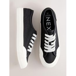 next Sneaker Damen Gr&ouml;&szlig;e 35.5 schwarz / wei&szlig; Sommerschuhe