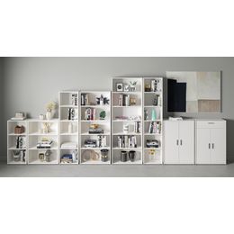 Mehrzweckschrank FMD, B:71,2cm H:101,6cm T:28cm, wei&szlig;, Holzwerkstoff, K&uuml;che, Schr&auml;nke, "Bitz", mit variabel einsetzbaren Einlegeb&ouml;den, mit