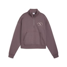 Puma Damen Sweatshirt "Puma Class Kurzes Sweatshirt Damen"raisin lila, Gr. M, Obermaterial: 66% Baumwolle, 34% Polyester; Rippe: 3% Elasthan, 97%