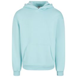 Kapuzenpullover Urban Classics "Urban Classics Fluffy Hoody", Herren, Gr. M, berylblau, 70% Baumwolle, 30% Polyester, unifarben, normal, ohne Ausschnitt, Pullover Kapuzenpullover