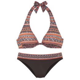 Buffalo Damen B&uuml;gel-Bikini, braun, Gr. 36, bedruckt, gestreift, Xtra Life LYCRA, Bikini-Sets, Mit trendigem Streifendruck