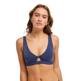 Bandeau-Bikini-Top Roxy "Roxy Shine", Damen, Gr. M, Cup B, blau, Obermaterial: 71% recyceltem Nylon, 10% Metallisierte Faser, 10% Nylon, 9% Elasthan;, Bikini-Oberteile