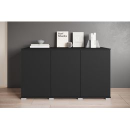 Sideboard OTTO HOME, B:120cm H:69,7cm T:39,5cm, schwarz, FSC-zertifizierter Holzwerkstoff, Wohnzimmer, Sideboards, "Kenia, moderne grifflose Kommode