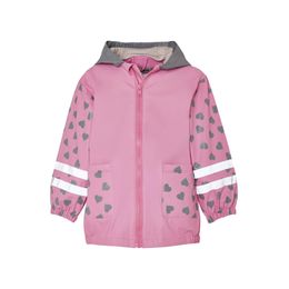 Playshoes Funktionsjacke 'Katze' M&auml;dchen Gr&ouml;&szlig;e 80 anthrazit / dunkelgrau / rosa / wei&szlig;
