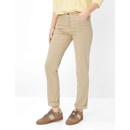 Brax Damen Five-Pocket-Hose Style CAROLA SANDSHELL, Beige, Gr. 44