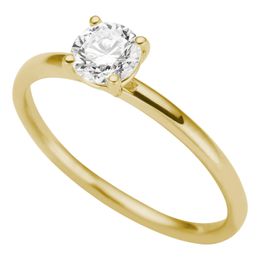 Firetti Damen Goldring "Schmuck Geschenk Gold 333 Vorsteckring Verlobung Solit&auml;r Lab Grown", 19, 0,5 VS = sehr kleine Einschl&uuml;sse, Diamanten Gelbgold