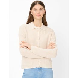 Brax Damen Strickjacke Style AMI dark ecru, hellbeige, Gr. 38