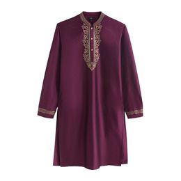 next Trachtenhemd 'Kurta' Herren Gr&ouml;&szlig;e 4XL gold / lila