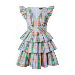 Kate Spade Dress 'Sunshine Madras Tiered Dress' female Mixed colors size 10