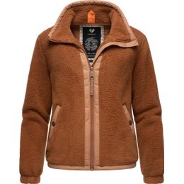 Ragwear Damen Sweatjacke "Nordicka", braun, Gr. XXXL, Fleece, Obermaterial: 100% Polyester; Innenfutter: 100% Polyester, Sweatjacken, Sportliche