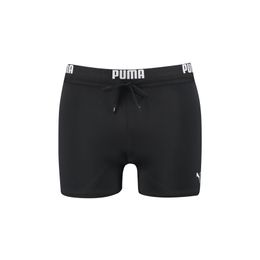 Badehose Puma "Puma SWIM MEN LOGO TRUNKS", Herren, Gr. L, N-Gr, schwarz, Web, Obermaterial: 80% Polyamid, 20% Elasthan, Badehosen Badehose, elastischer Logobund mit integriertem Kordelzug