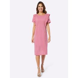 Classic Basics Damen Shirtkleid "Jersey-Kleid", rosa, Gr. 44, unifarben, Jersey, Single Jersey, 100% Baumwolle, Kleider