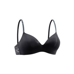 Lascana Damen Bralette-BH, Gr. 90, schwarz, Microtouch, Obermaterial: 85% Polyamid, 15% Elasthan, Basic, BHs, ohne B&uuml;gel, mit nahtlos vorgeformten