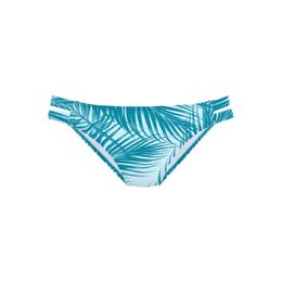 active by Lascana LASCANA ACTIVE Damen Bikini-Hose "Coal", blau, Gr. 32, bedruckt, gestreift, Recycling-Polyamid, Badehosen, mit seilichen B&auml;ndern