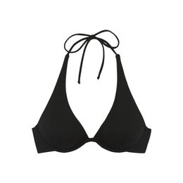 Damen B&uuml;gel-Bikini-Top "Nela", schwarz, Gr. 36, Copenhagen Studios, strukturiert, unifarben, Rippware, Recycling-Polyamid, Bikini-Oberteile, aus