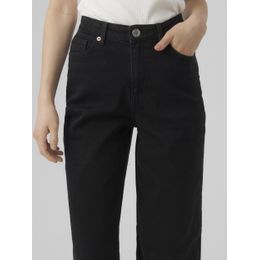 V&eacute;ro Moda VERO MODA Damen High-waist-Jeans "VMTESSA HR WIDE JEANS RA118 GA NOOS", schwarz, Gr. 29, unifarben, Denim/Jeans, Obermaterial: 99% Baumwolle, 1%