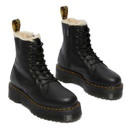 Dr. Martens Damen Winterboots "Jadon FL", Gr. 40, schwarz, Leder, unifarben, Schuhe, Plateauboots, Chunky Boot mit Warmfutter