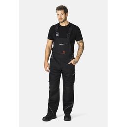 Herren Arbeitslatzhose "EDMONTON Pro Workwear Arbeits-Cargo-Latzhose", schwarz, Gr. 50, HERO by John Medoox, Sweatware, 65% Polyester, 35% Baumwolle,