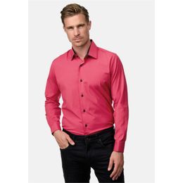 Rusty Neal Herren Langarmhemd, pink, Gr. S, unifarben, 60% Baumwolle, 37% Polyester, 3% Elasthan, Hemden, mit trendigem Farbkontrast