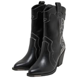 Buffalo Damen Stiefel "Buffalo WEST BOOT MID - VEGAN NAPPA", Gr. 39schwarz, wei&szlig;, unifarben, Schuhe