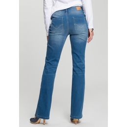 H.I.S. H.I.S Damen Bootcut-Jeans "High-Waist", blau, Basic, Gr. 27, Denim/Jeans, Obermaterial: 95% Baumwolle, 3% Polyester, 1% Elasthan, 1% Elasthan