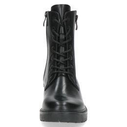 Caprice Damen Stiefelette, Gr. 41, schwarz, Leder, Schuhe, Blockabsatz, Schn&uuml;rstiefelette, Schn&uuml;rboots, zwei Rei&szlig;verschl&uuml;sse