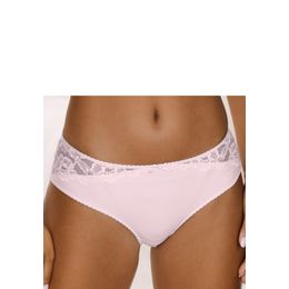 Lascana Damen Tanga "Vittoria", Gr. 48, rosa, Obermaterial: 84% Polyamid (TACTEL), 16% Elasthan (LYCRA), Unterhosen, mit Spitzeneins&auml;tzen